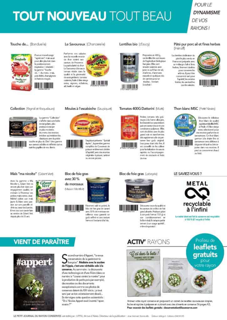Vient de paraître – Le petit journal du rayon conserves | La conserve